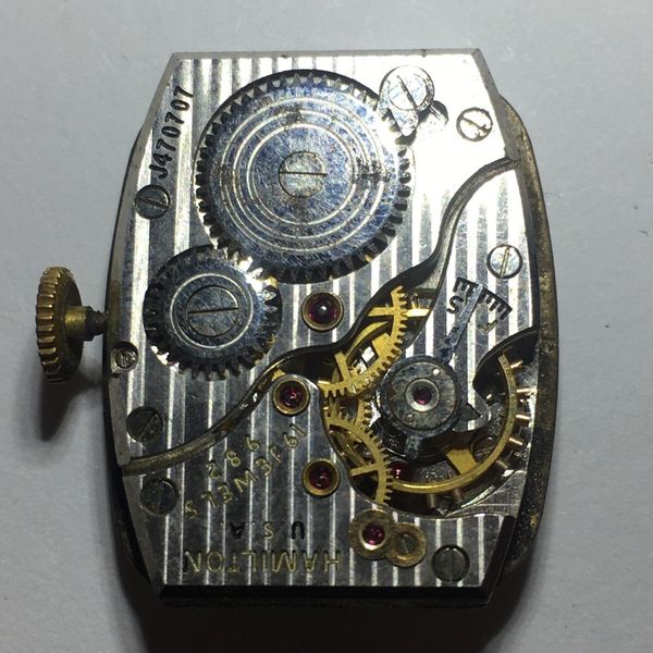 HAMILTON 19 JEWELS WATCH VINTAGE WITH DIAL CAL.982 NEED SERVICE / G5095 ...