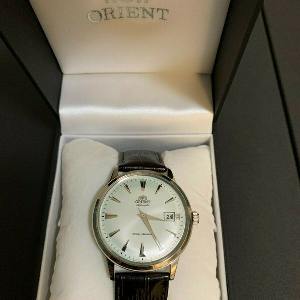 ORIENT Bambino Automatic Men's Watch 40mm with Brown Leather Strap ...