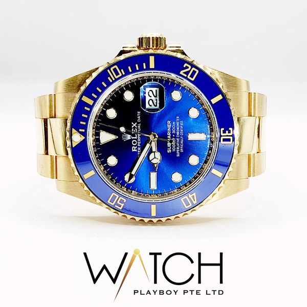 Mint 2022/01 Rolex Submariner Date Yellow Gold - 126618LB Blue Dial ...