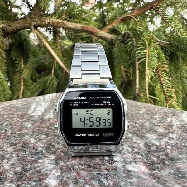 CASIO A158W LITHIUM WR ALARM CHRONO QUARTZ WATCH VINTAGE DIGITAL | WatchCharts Marketplace