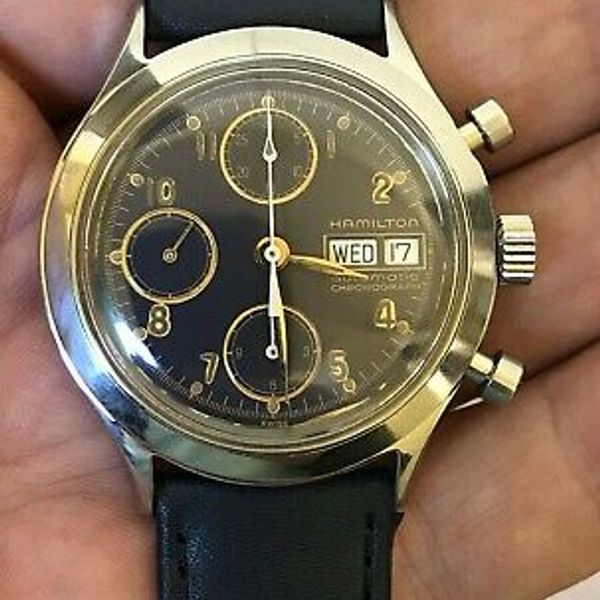 Vintage mens watch HAMILTON chronograph ref 9941 cal valioux 7750 ...