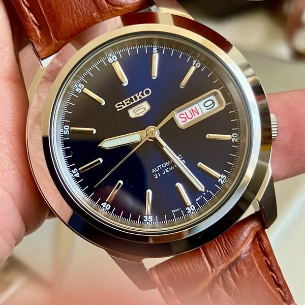 Seiko SNKE51 Blue Dial Automatic Watch 21 Jewels | WatchCharts Marketplace