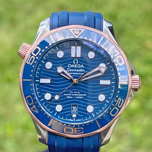 FS: OMEGA Seamaster Diver 300M Co-Axial Blue Wave Ceramic Sedna Gold ...