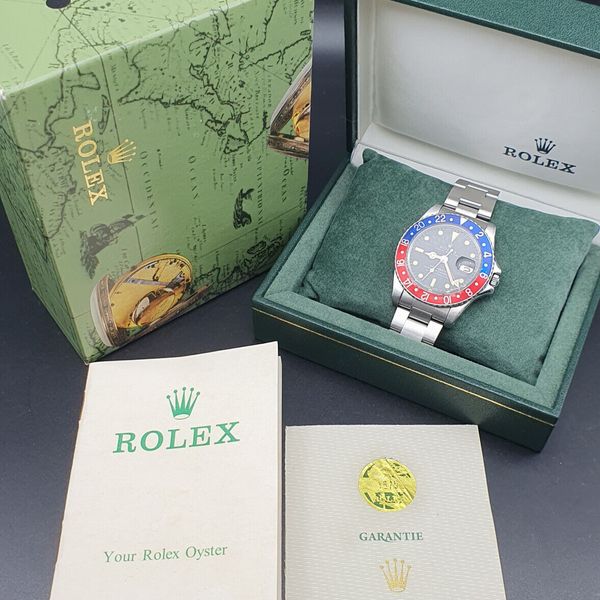 Rolex GMT MASTER 1675 PEPSI Steel Box + Papers VINTAGE | WatchCharts ...