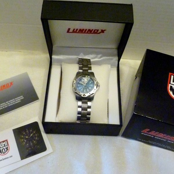 2007 LUMINOX Series 1590 MAN'S SS WRISTWATCH w/ BOX Blue Dial USED ...