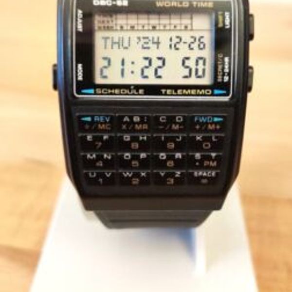 CASIO DBC-62 WORLD TIME DATA BANK CALCULATOR VINTAGE DIGITAL WATCH MADE ...