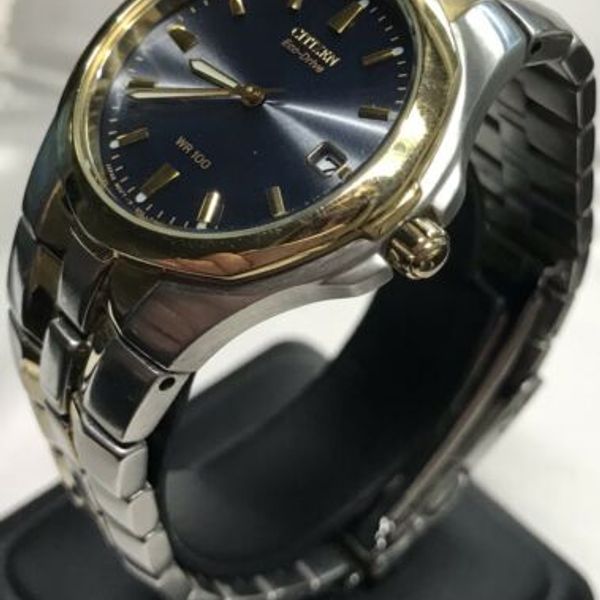 Citizen Eco-Drive Men's R 100 E110 K48764-Y Watch Two Tones Solar Date ...