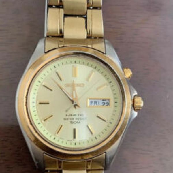 Mens Seiko Kinetic Watch 5M43-0E70- 50M Day-Date | WatchCharts Marketplace
