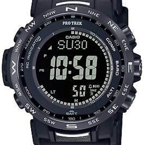 CASIO PRO TREK PRW-35Y-1BJF Black Climber Line Triple Solar Men Watch ...