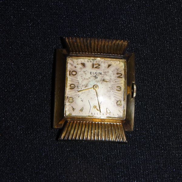 RARE MID CENTURY VINTAGE 1940 ELGIN 10K RGP 17J FLARED WATCH #673 w ...