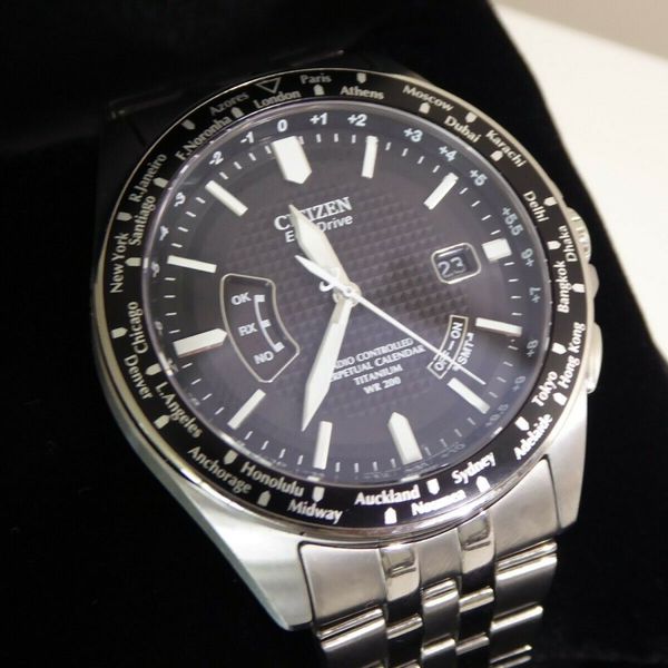 Citizen Eco Drive Radio Controlled Titanium Perpetual H145-S073481 ...