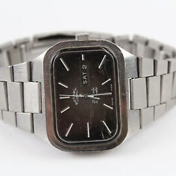 Mens Vintage Rotary Steel TV Dial Watch Automatic Working | WatchCharts ...