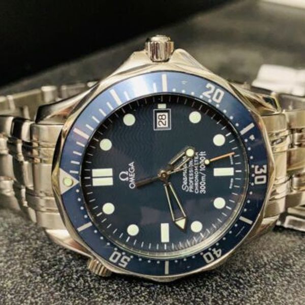 Omega Seamaster Stainless Steel Chronometer Blue Dial Watch 25318000 ...