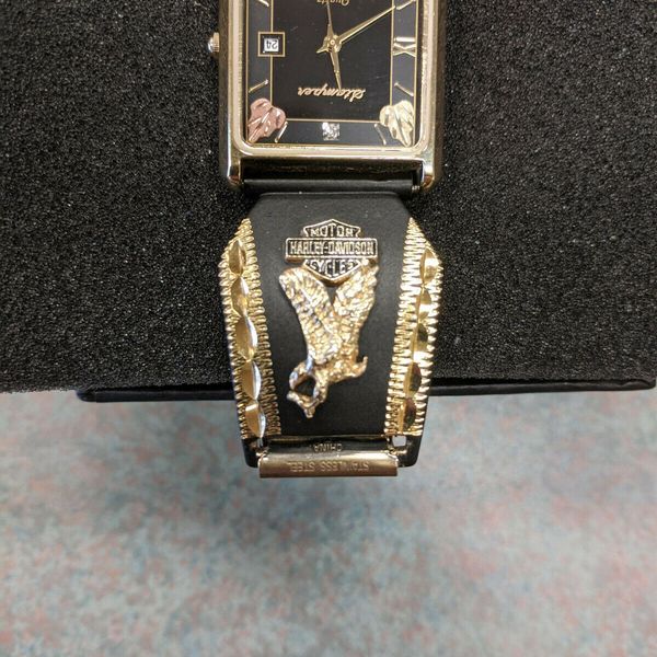 Stamper Black Hills Limited Edition Gold Harley Davidson Women's Watch ...