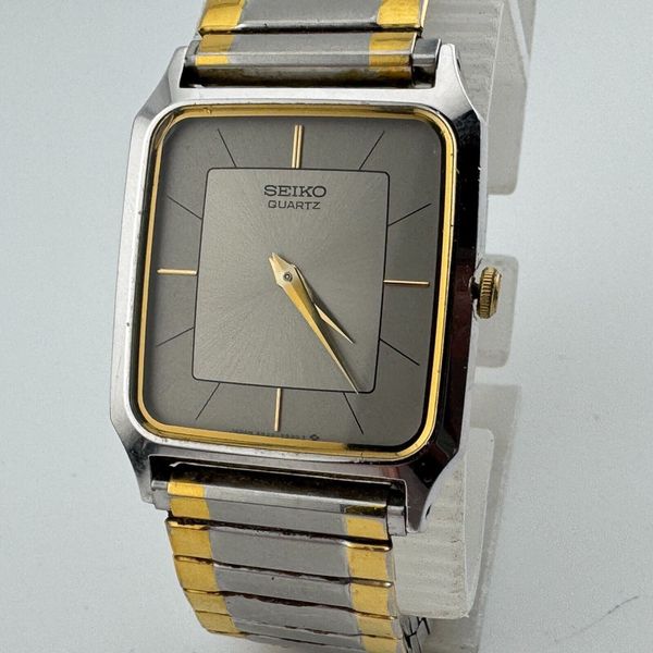Vintage Seiko Quartz Watch 6530-5519 Men Dual Tone Rectangle Analog New ...