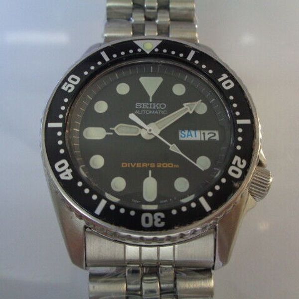 Seiko Diver Mens Watch Day & Date 7S26-0030 Orig Black SKX013 Dial SN ...