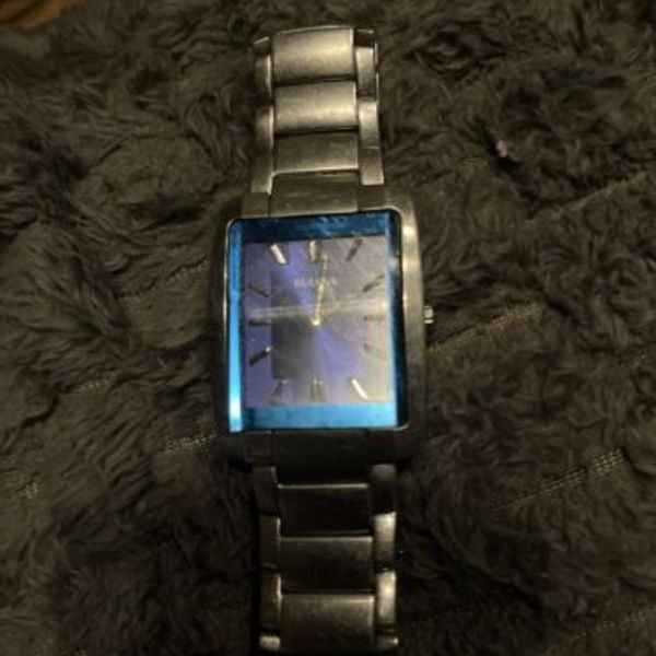 Bulova Menâ s Blue Face rectangular Watch 96A169 | WatchCharts Marketplace