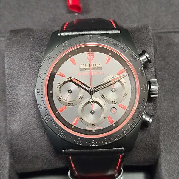 Tudor Black Shield Fastrider 42000CR Chrono Automatic Watch W/ Box ...