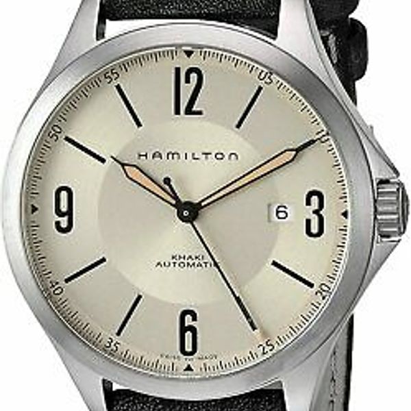 Hamilton Khaki Aviation Automatic Stainless Steel Leather Men's Watch ...