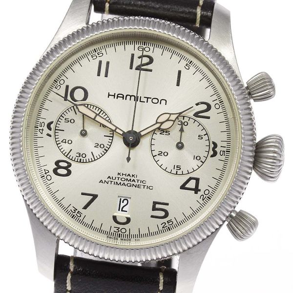 Good product ★ With box [HAMILTON] Hamilton Khaki Pioneer Chronograph ...
