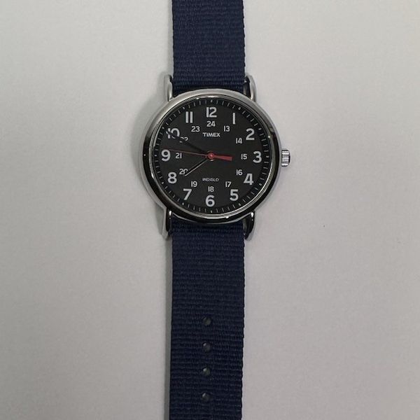 Timex Weekender Watch 38mm Indiglo Navy Blue Band - New Battery ...