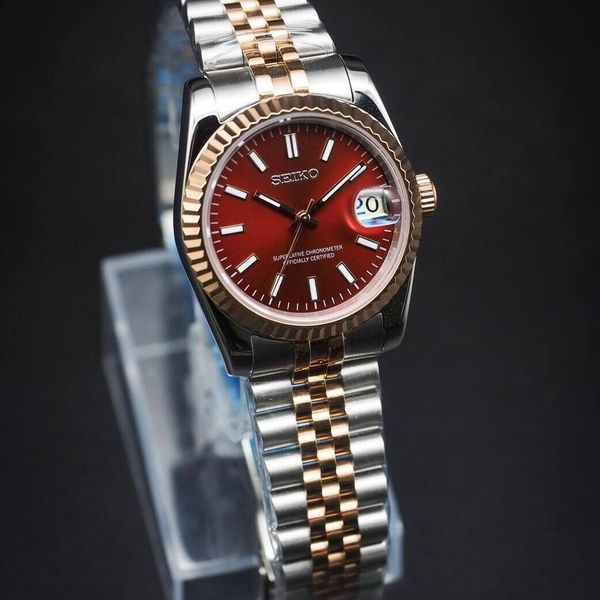 seik datejust mod silver gold red dial (seiko mod) | WatchCharts ...