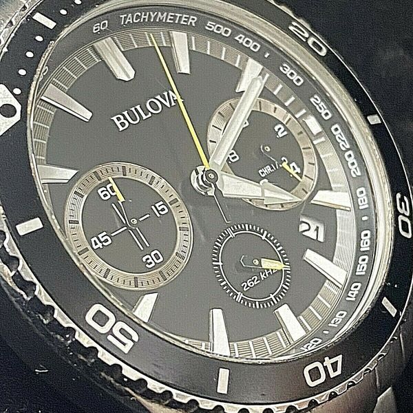 Bulova 98B298 Date High Frequency Chronograph Stainless Steel Mens ...