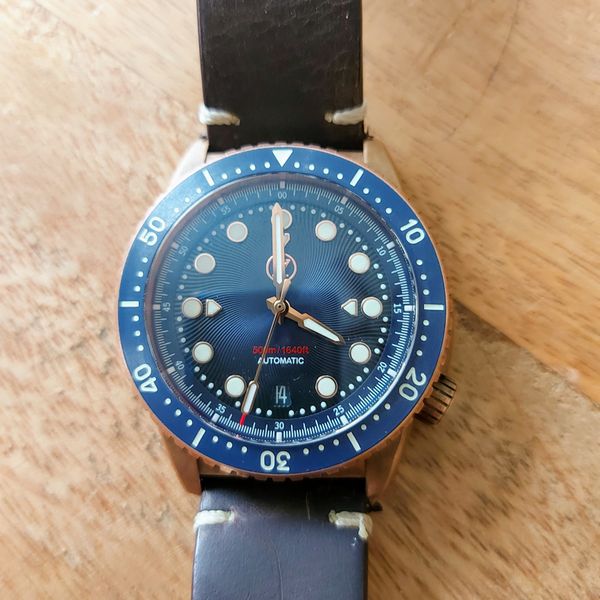 Zelos Mako v2 - bronze case, midnight blue $475 | WatchCharts