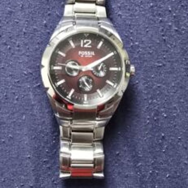 Fossil Mens Watch Red Dial. sub dial day and date. | WatchCharts ...