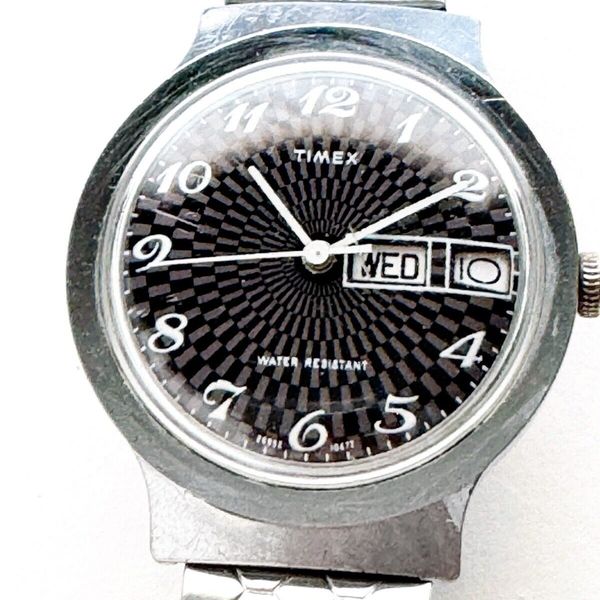 Vintage Timex Marlin Kaleidoscope Day Date M106 1977 Mechanical Wind ...