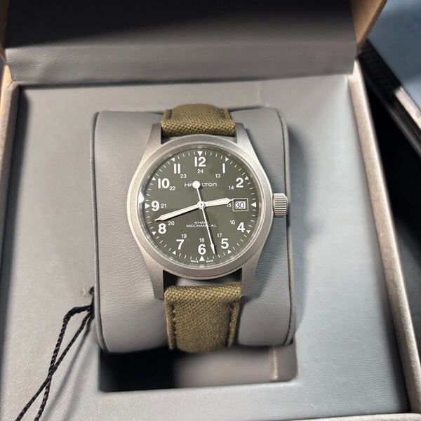 Hamilton Khaki Field Mechanical Green Dial Men's Watch H69439363 ...