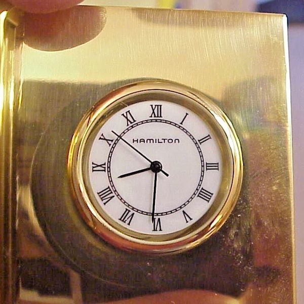 NOS NIB Vintage Hamilton Desk Watch & Photo Frame Solid Brass Sales ...