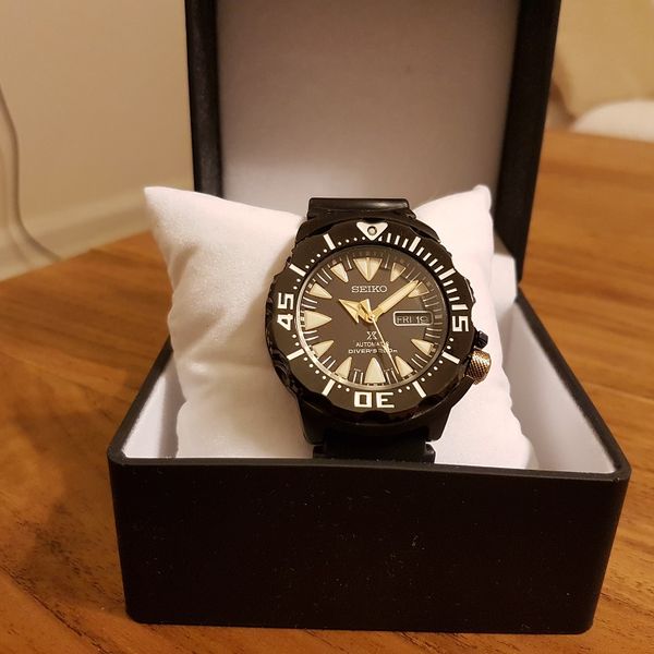 FS: Seiko Monster SRP583 All black diver discontinued. Rubber strap ...