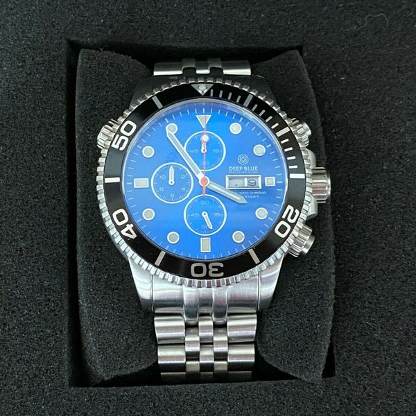 Deep Blue Master 0175 Mens 1000 Chronograph 45mm Precision Diver Watch ...