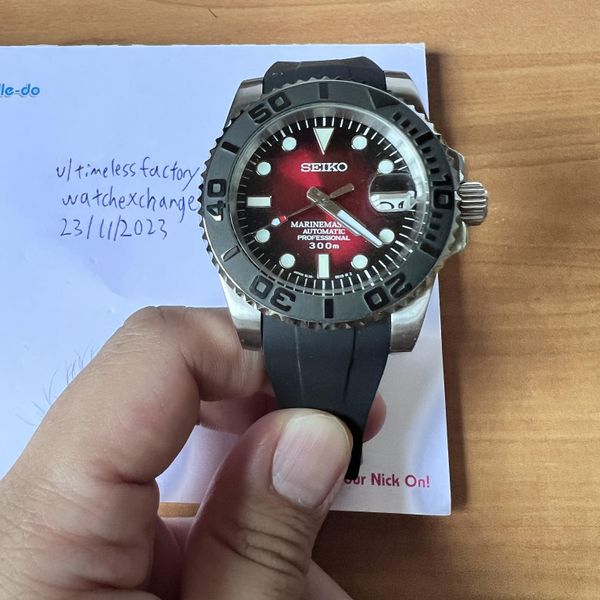[WTS] Yachtmaster Gradient Red Sunburst Dial Seiko mod watch | WatchCharts