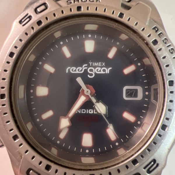 42mm Stainless Steel 200M Deep WR Timex REEF GEAR Divers Watch ...