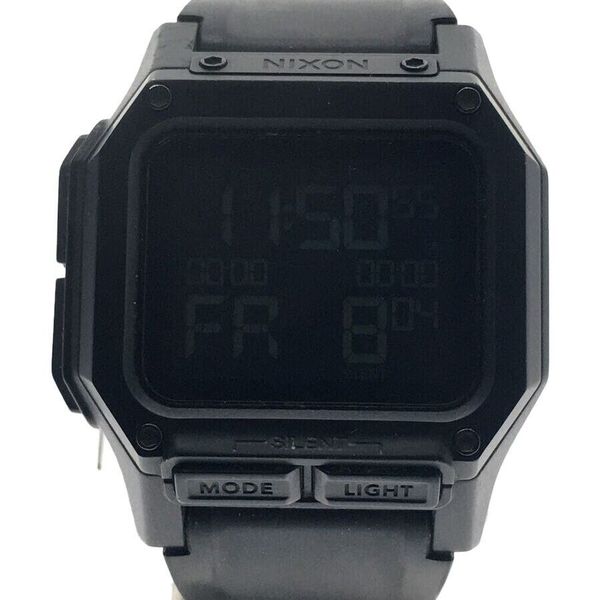 NIXON REGULUS Quartz Men's Watch Black Dial Digital Rubber Band Square ...