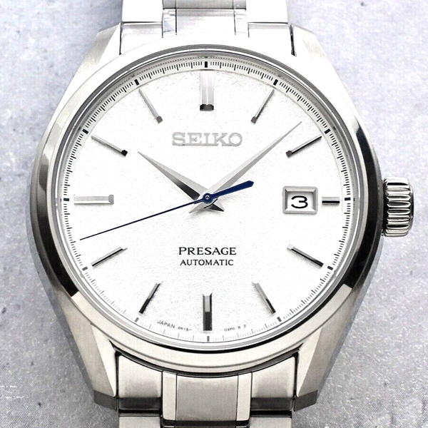 Seiko Presage SARX055 Silver White Mechanical Men's Watch Titanium ...