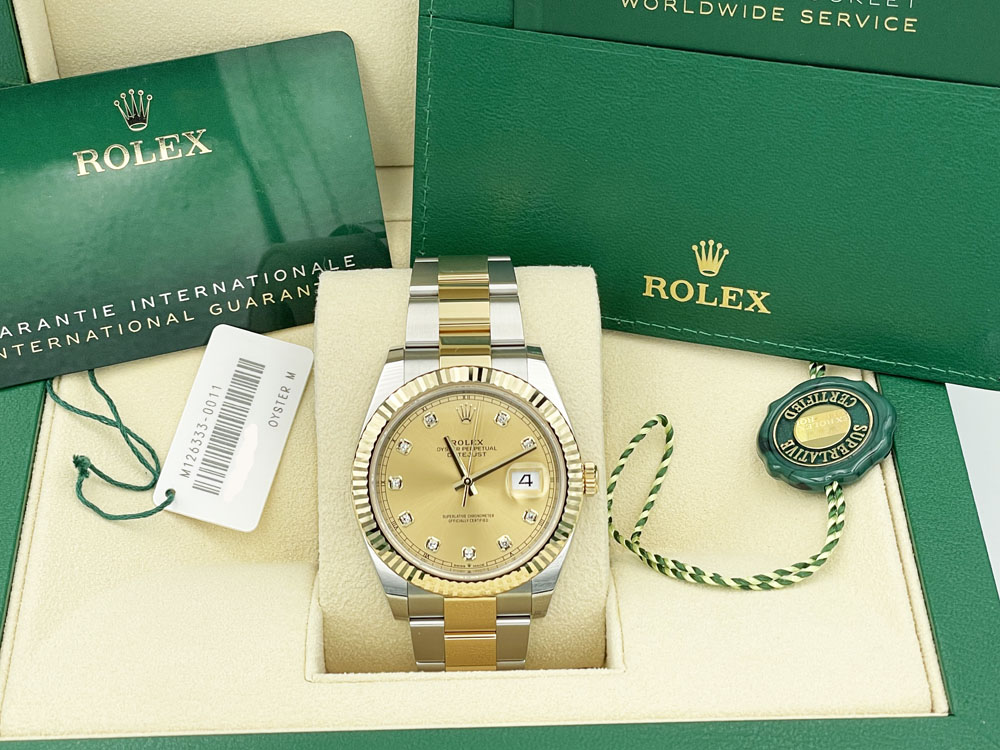 FS - New -Rolex 126333 Datejust Champ Diamond Steel & Yellow Gold 41mm ...