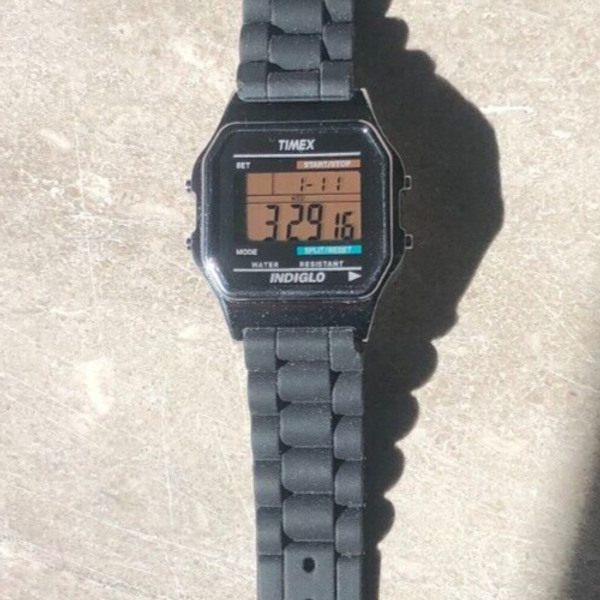 Timex Digital quartz men's watch indiglo 555 TU NEW battery, NEW band ...