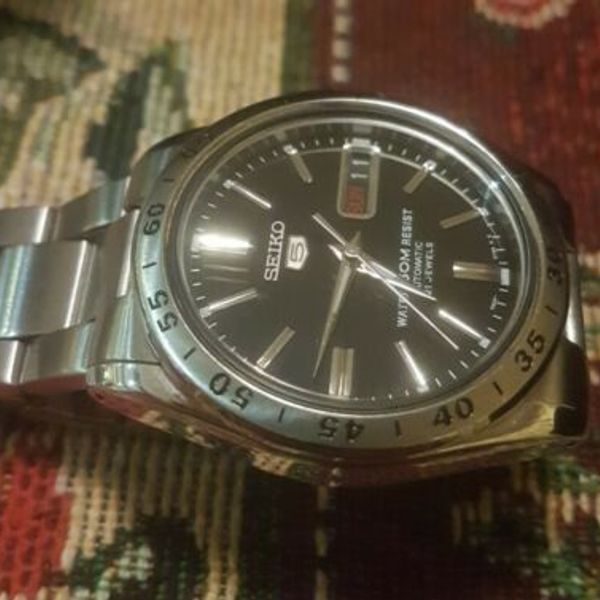 Seiko 5 Automatic Black Stainless Steel Watch SNKE01K1 | WatchCharts ...