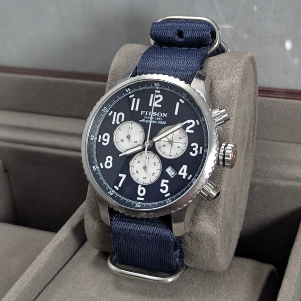 Filson by Shinola Mackinaw Blue Dial Mens 42mm Quartz Chronograph w ...
