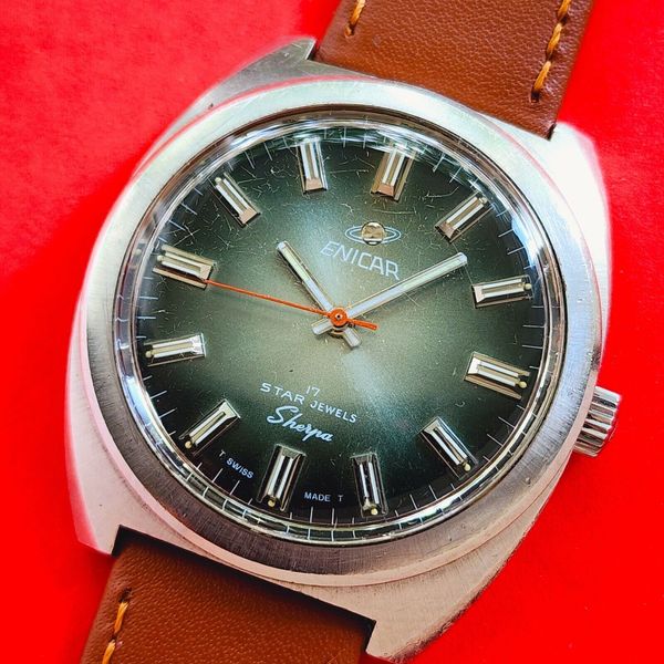 Enicar Sherpa 600 Watch Star Green Dial Watch Vintage 160-54-03 ...