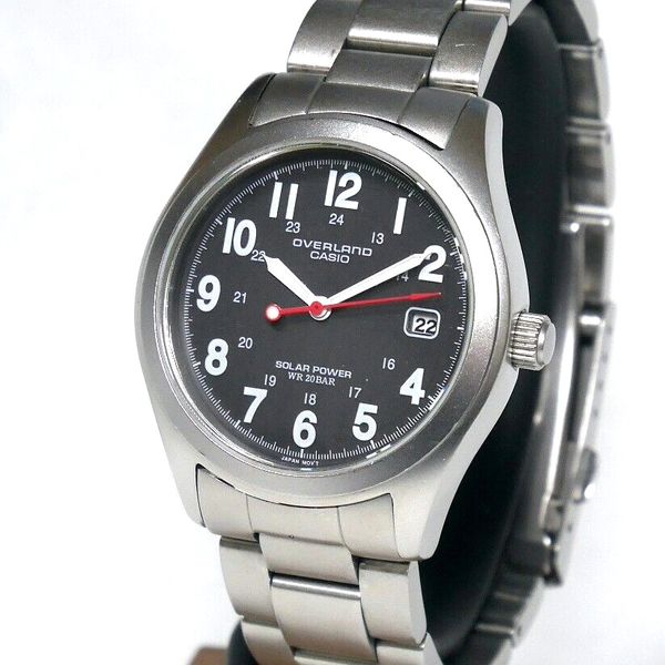 CASIO OVERLAND Military Field Watch OV-100 Black Dial Solar Power ...