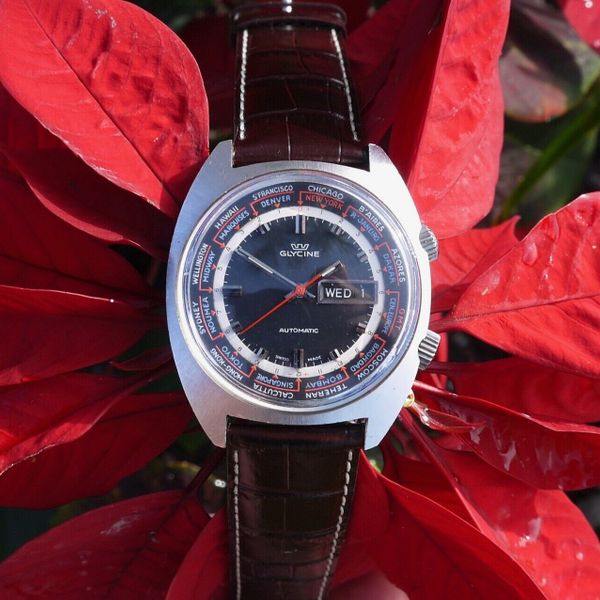 Vintage Glycine World Timer Brevet Compressor Cased Diver 4-69, AS1906 ...