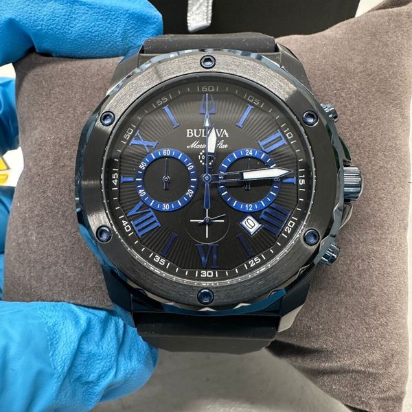 BULOVA Men's Marine Star 44mm Chronograph Stainless Steel Quartz Watch ...