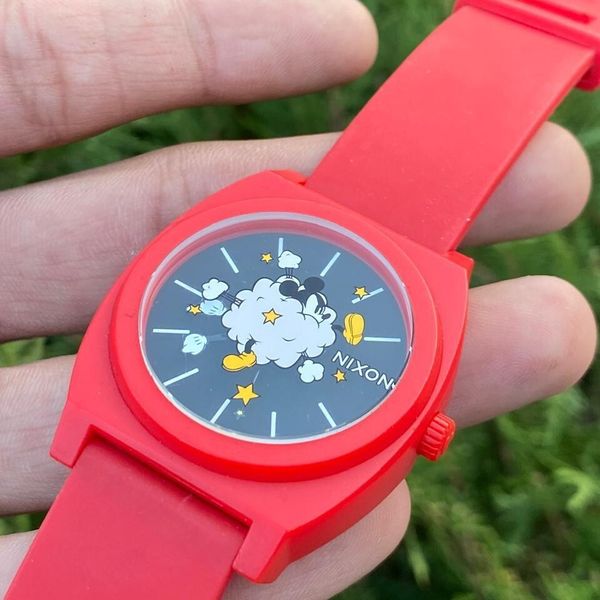 Nixon The Time Teller Disney Mickey Mouse Red Quartz Watch ...