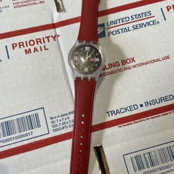 Unisex Swatch SR626SW Watch #715 Red Straps- Black-red-white Dial ...