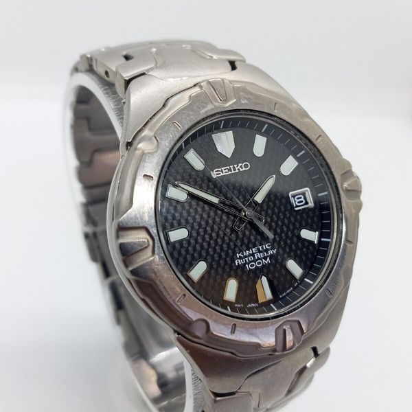 Seiko Kinetic, 5J22-0D80, Titanium, Men's, Auto Relay, Date, New Capacitor, Runs | WatchCharts ...