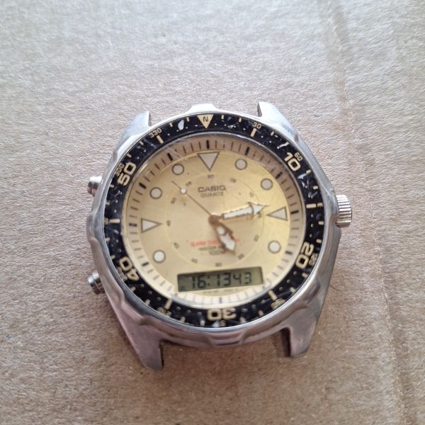 Vtg CASIO AMW-320D 1374 Arnie Ana-Dig Alarm Chronograph Men Watch New ...